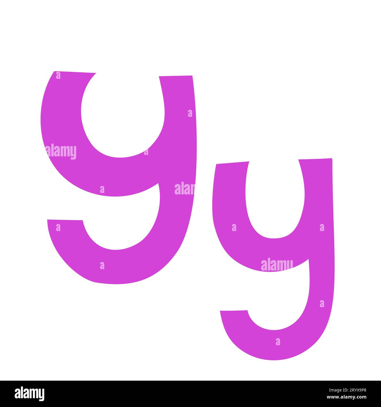 Doodle playful letter Y uppercase, lowercase abc colorful cartoon funny ...