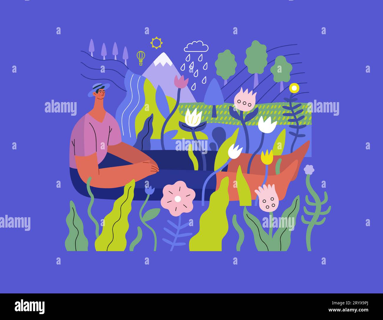 Calm river setting Stock Vector Images - Alamy