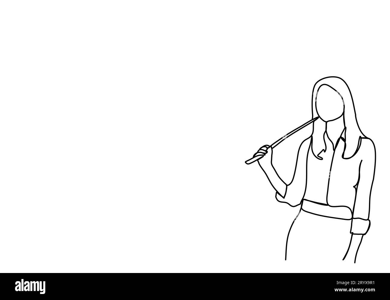 Woman in a business suit with a pointer in her hands stands near the ...