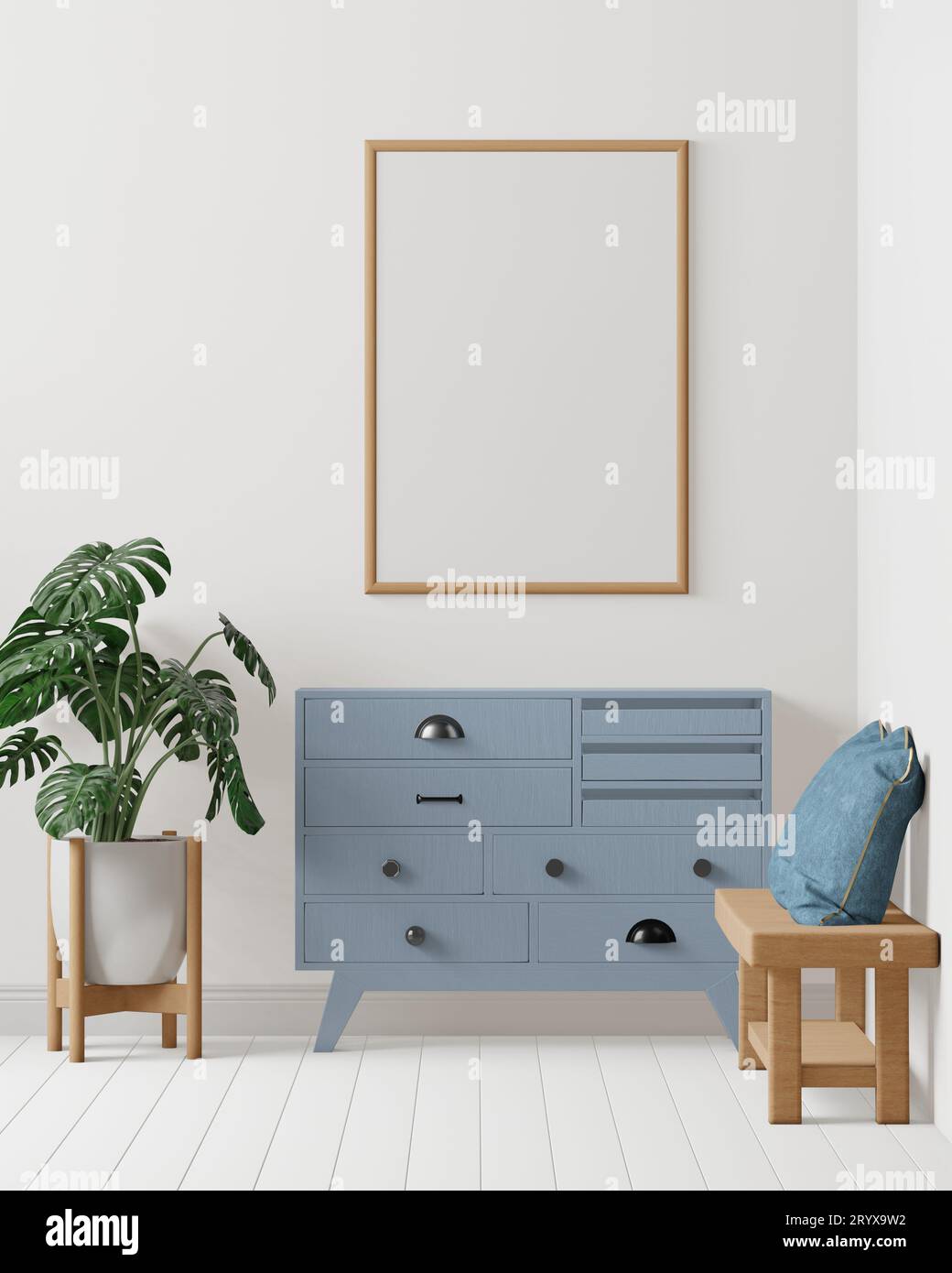 Room and the white wall background Stock Photo - Alamy