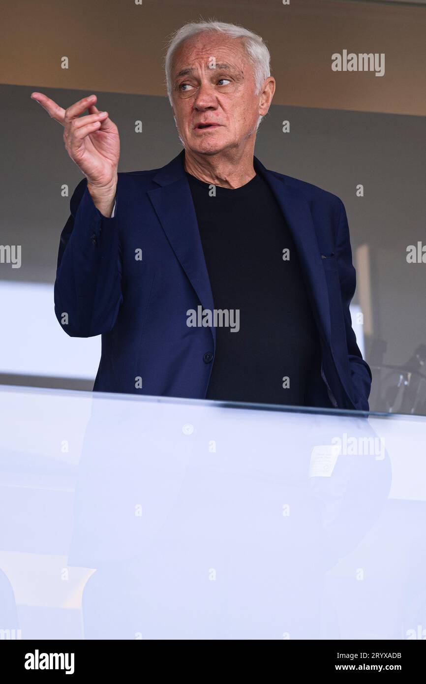 Antonio Percassi gestures prior to the Serie A football match between ...