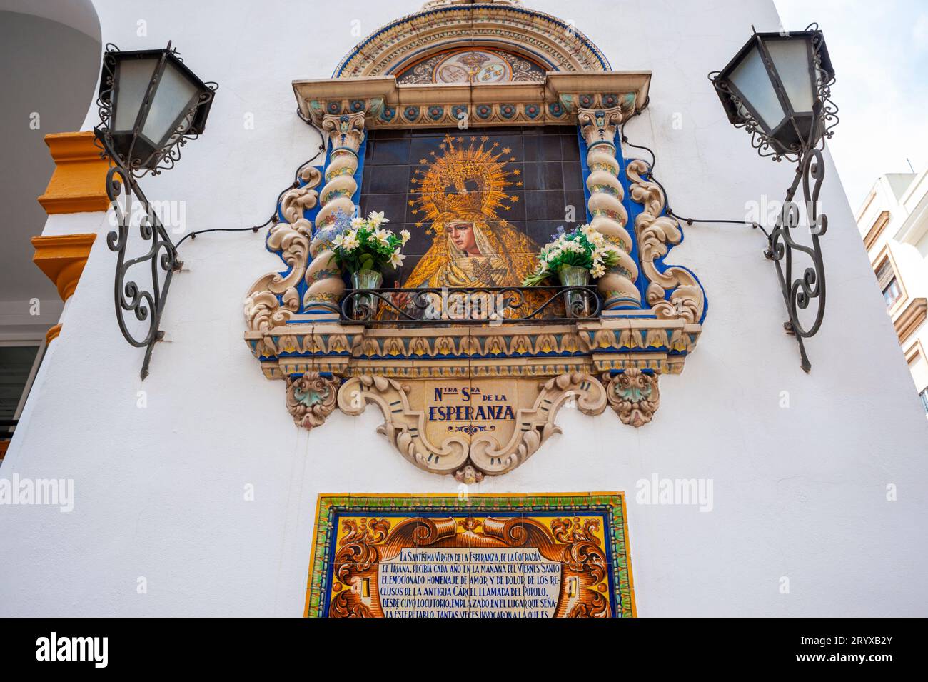 Seville, Spain, Detail, Religious Icon on DIsplay Wall Outside, at ...