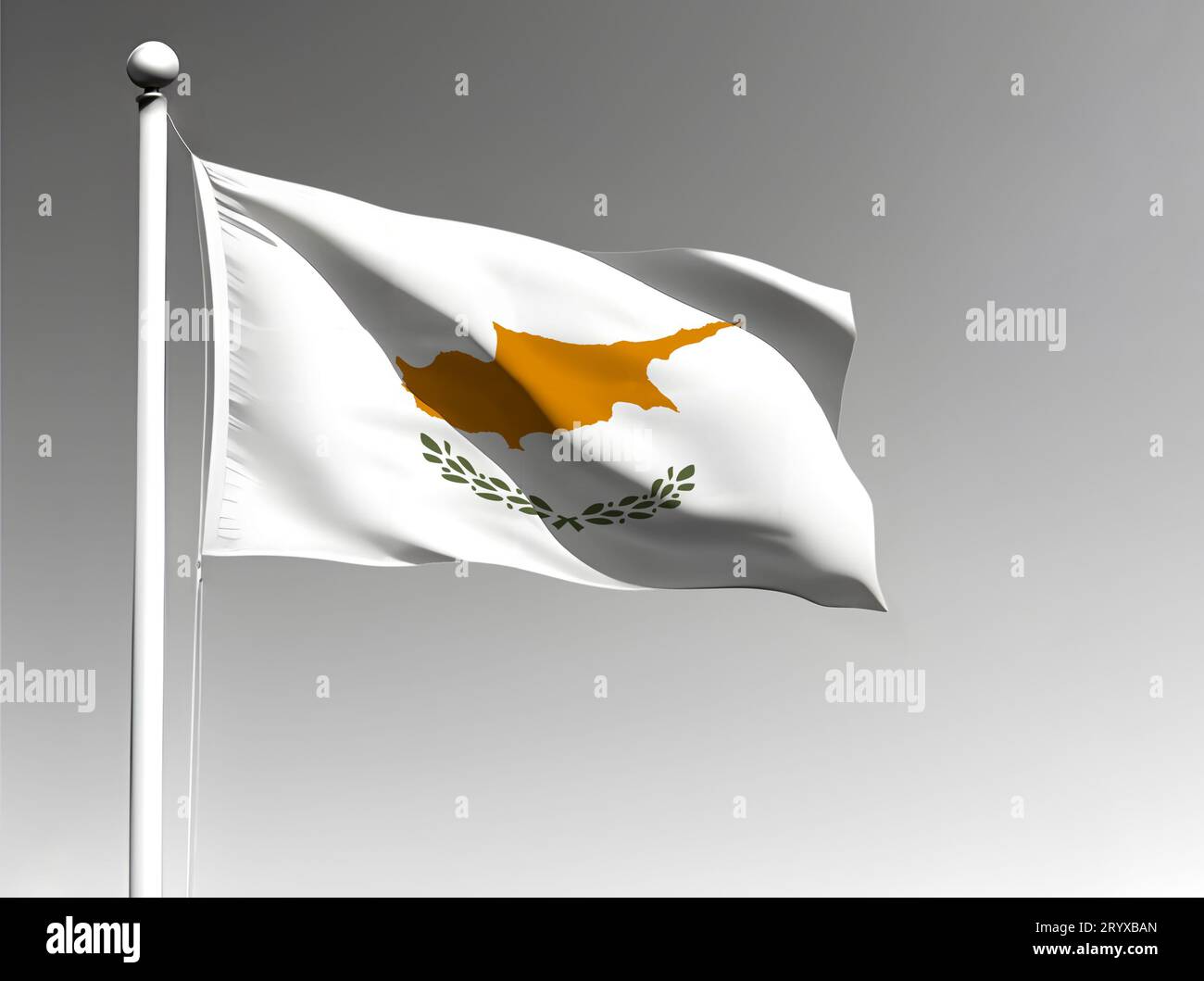 Cyprus national flag isolated waving on gray background Stock Photo - Alamy