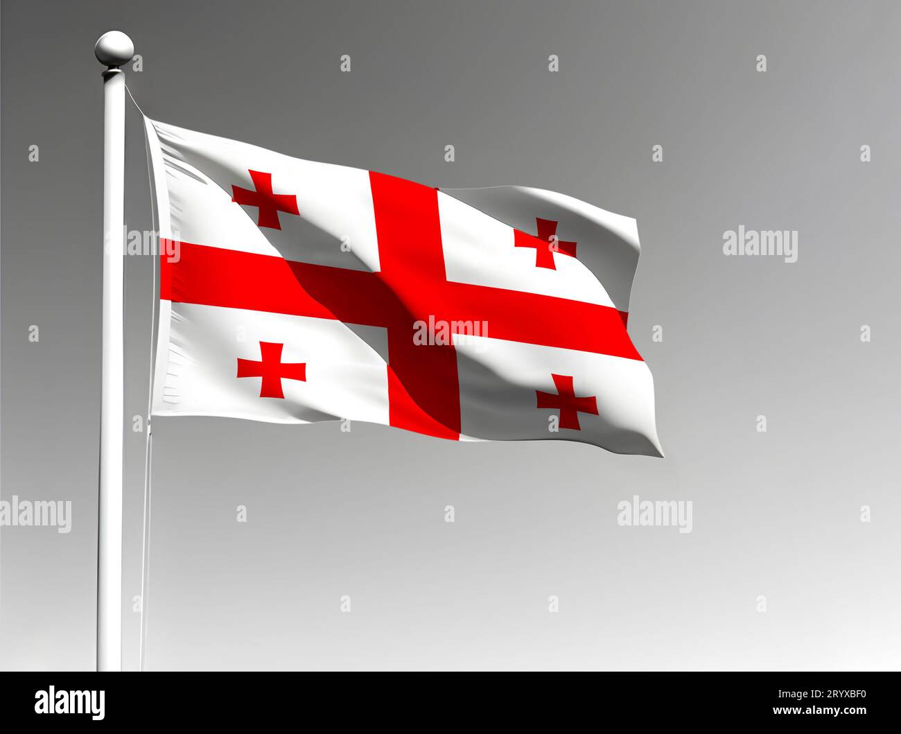 Georgia national flag isolated waving on gray background Stock Photo ...