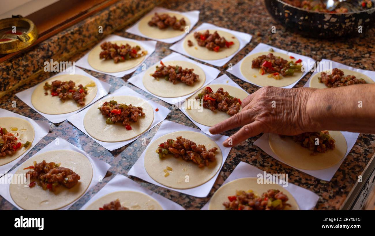 woman making patty Stock Photo - Alamy