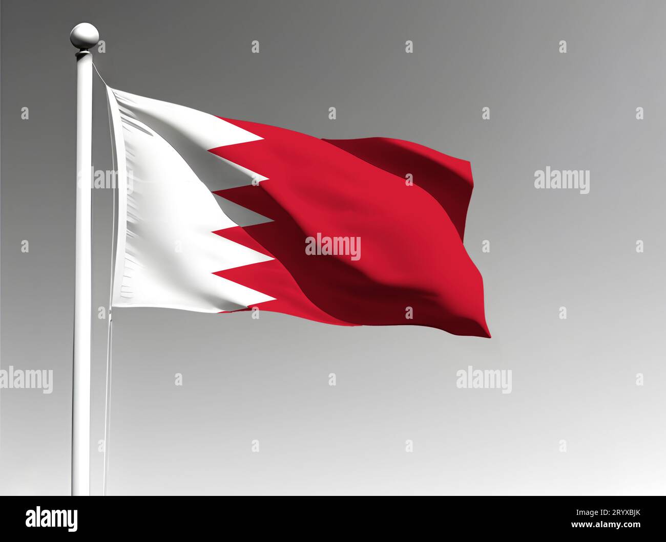 Bahrain national flag isolated waving on gray background Stock Photo ...