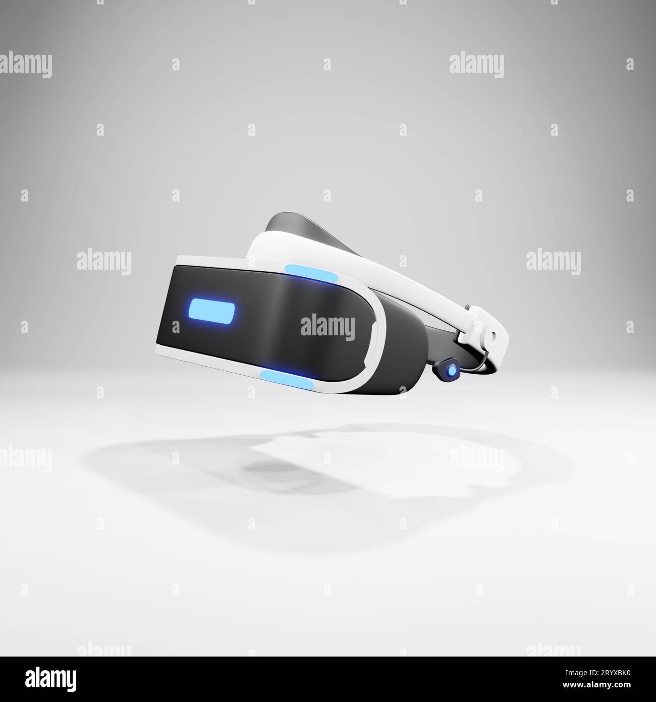 Virtual reality helmet isolated on white background.Vr 3d rendering ...