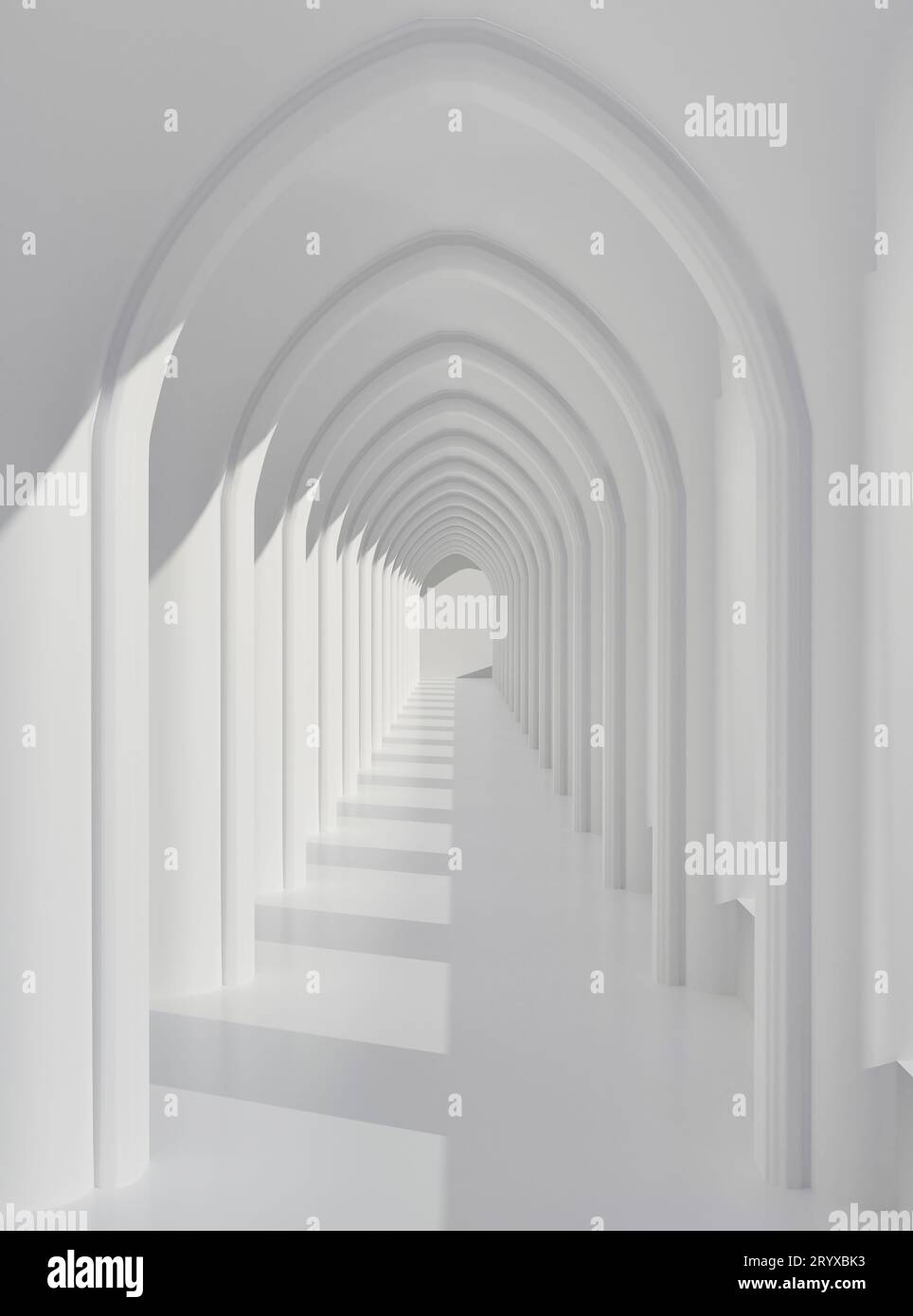 3d rendering of white walkway Stock Photo - Alamy