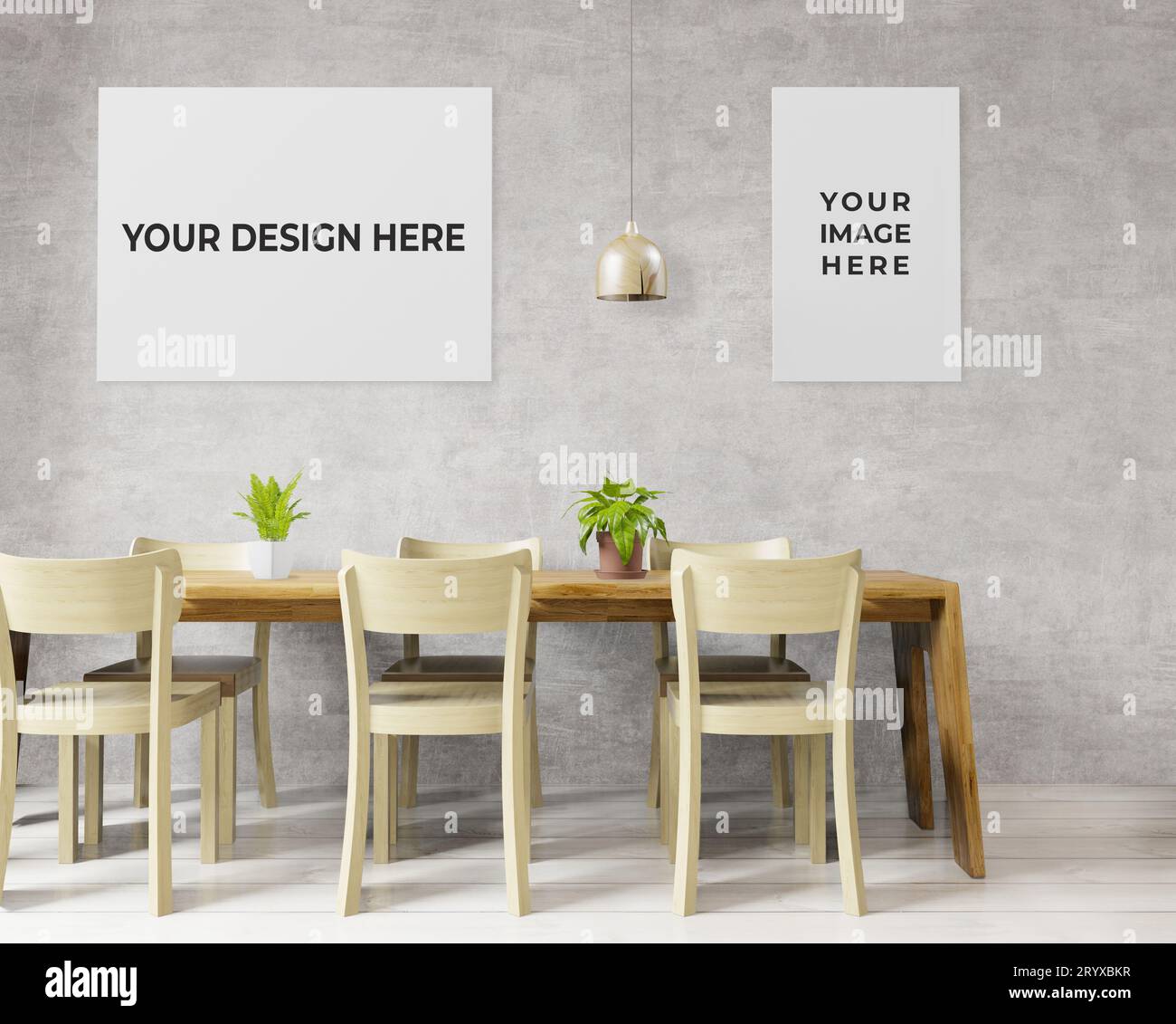 3d render dining table hi-res stock photography and images - Alamy