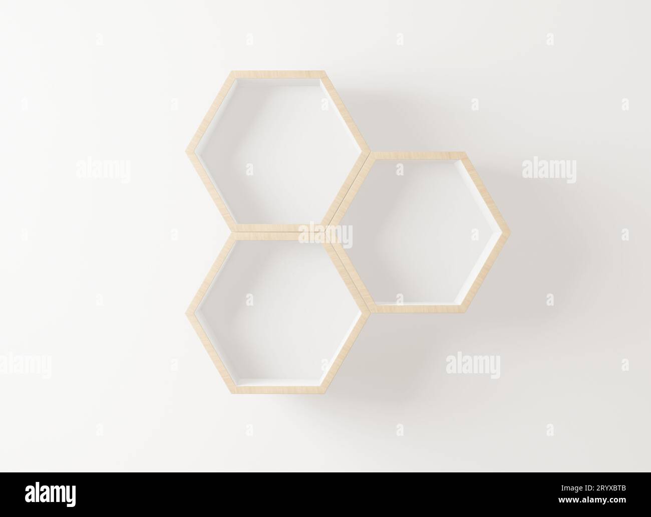 Hexagon shelf copy space Stock Photo - Alamy