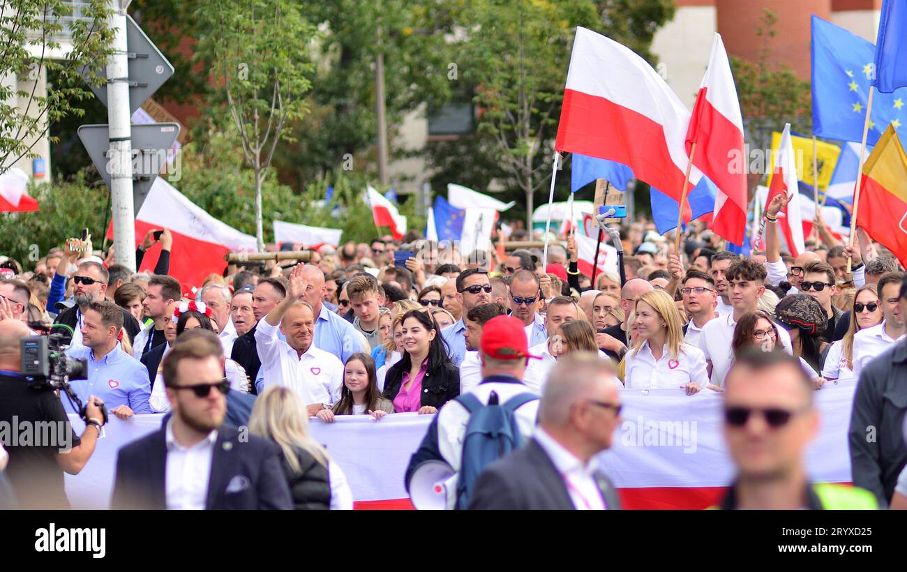 Warsaw, Poland. 1 October 2023. Donald Tusk during of in the biggest ...