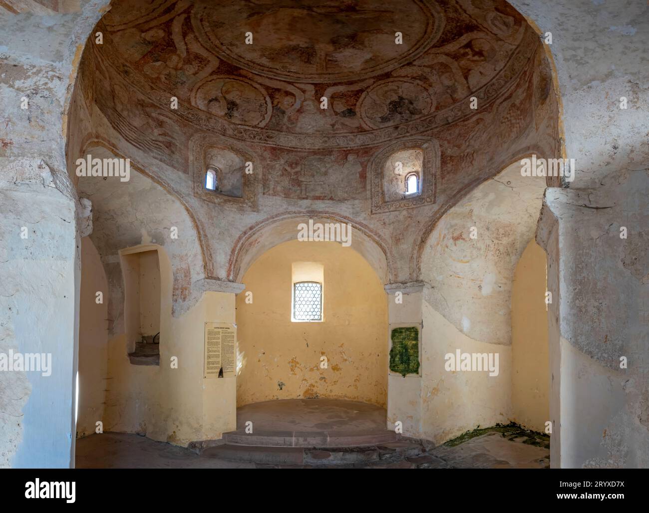 The wine route. View of the Saint Ulrich Chapel from the inside Stock ...