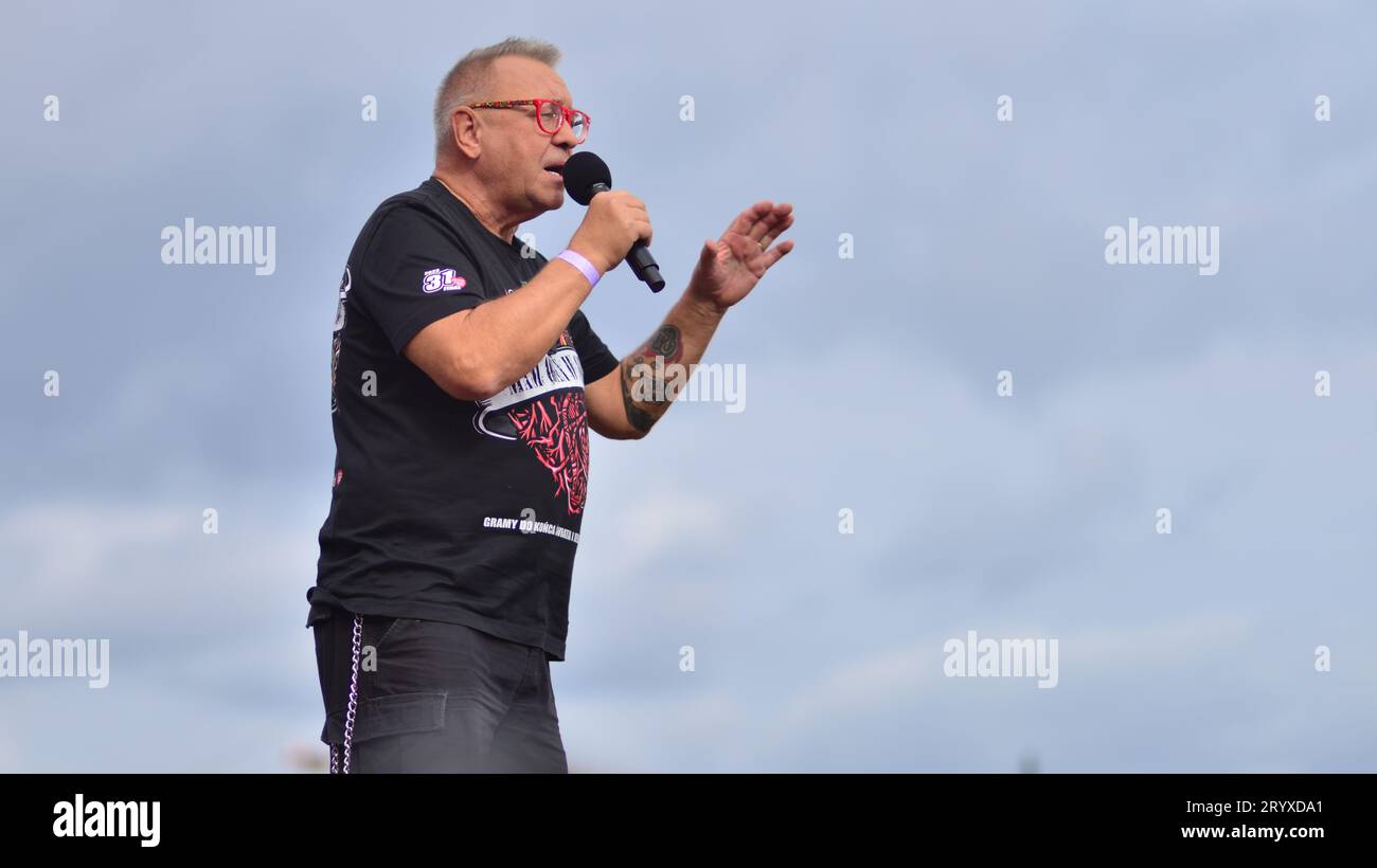 Warsaw Poland. October 1, 2023. Million Hearts March. On the stage at ...