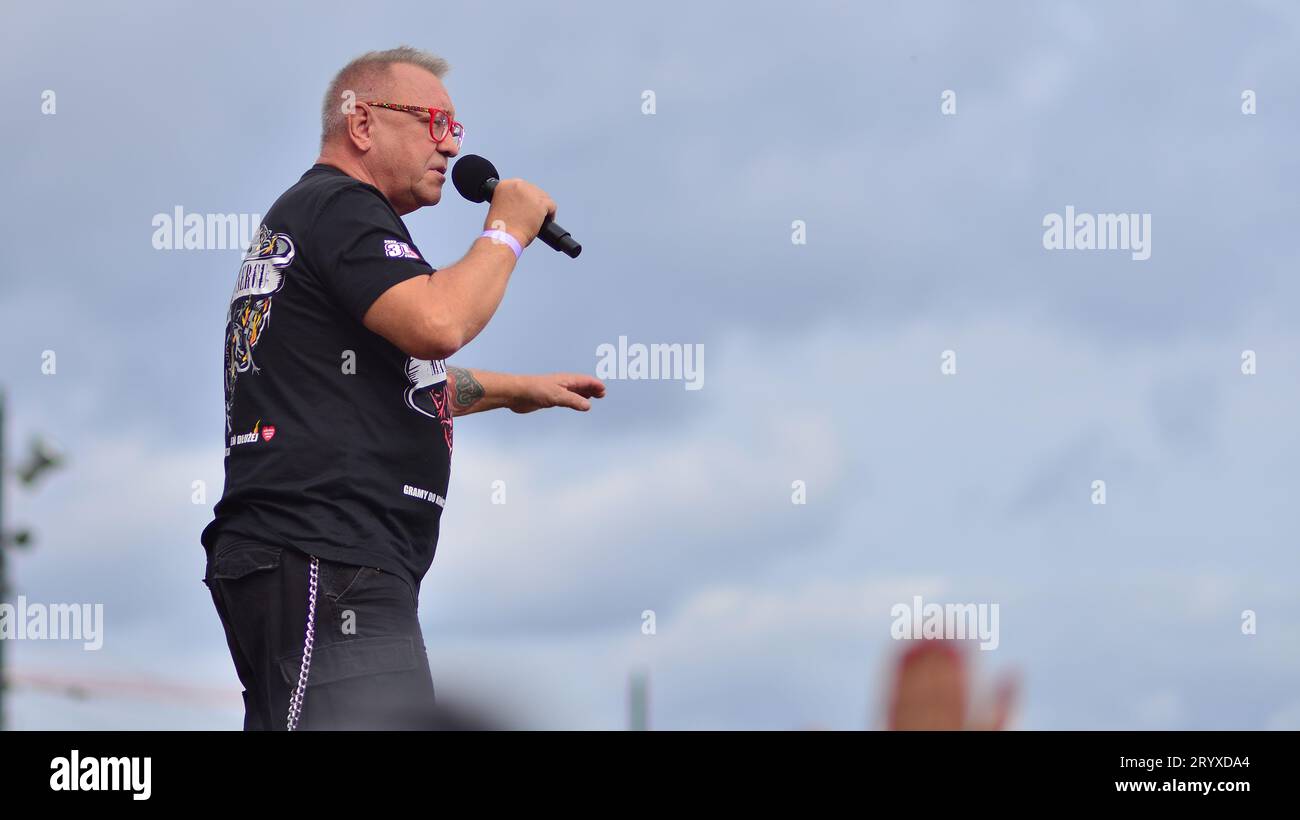 Warsaw Poland. October 1, 2023. Million Hearts March. On the stage at ...
