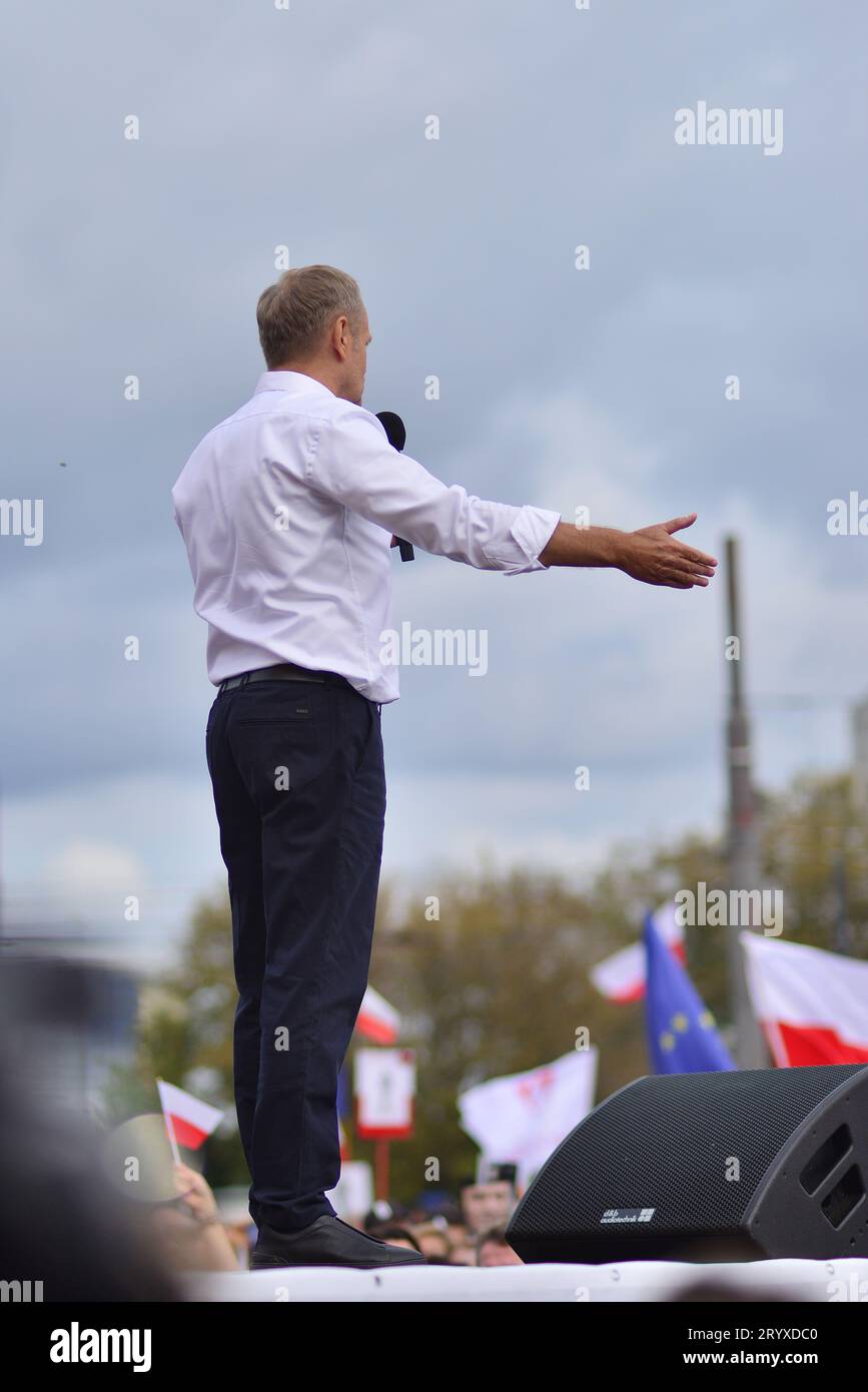 Warsaw, Poland. 1 October 2023. Donald Tusk during of in the biggest ...