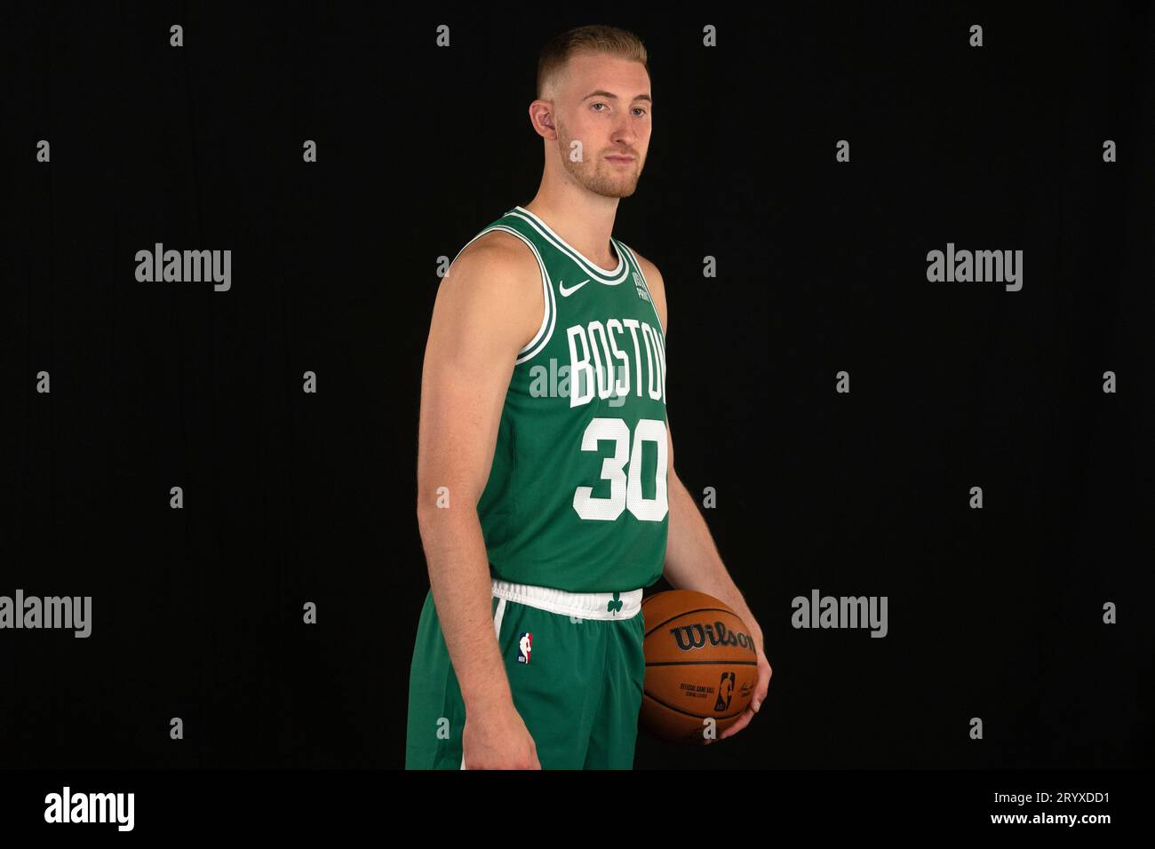 Boston Celtics' Sam Hauser during the NBA basketball team's media day ...
