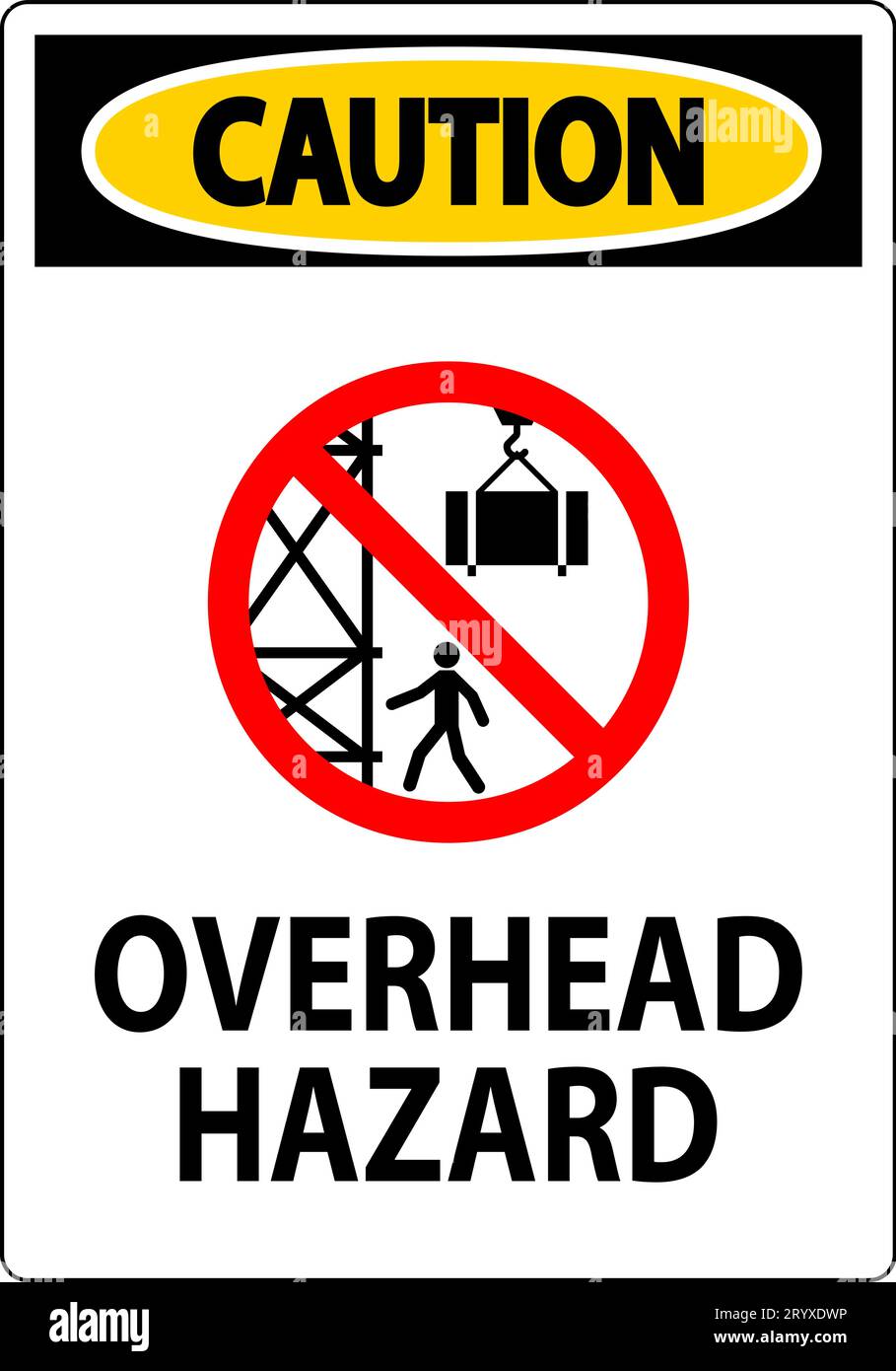 Caution Sign Overhead Hazard Stock Vector Image & Art - Alamy