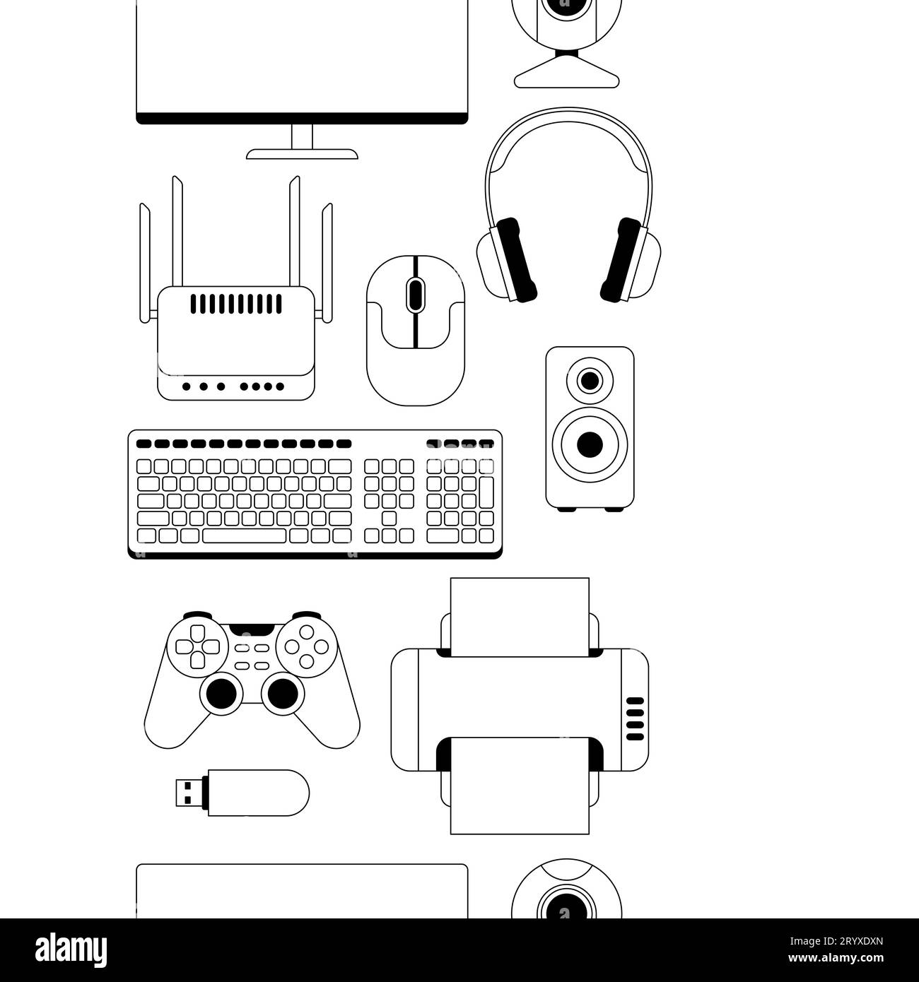 Computer accessories Black and White Stock Photos & Images - Alamy