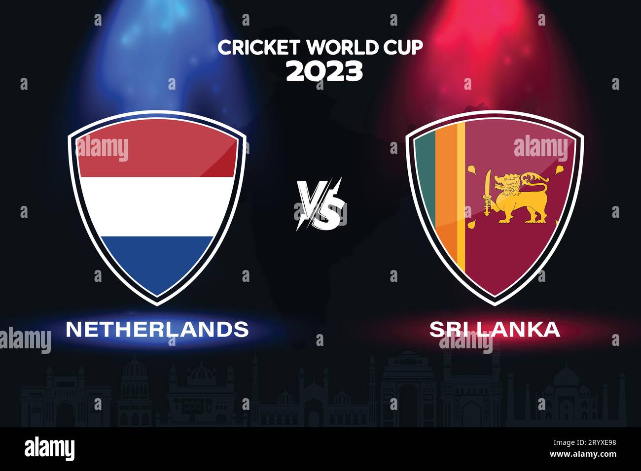 Netherlands vs Sri Lanka international cricket flag badge design on ...