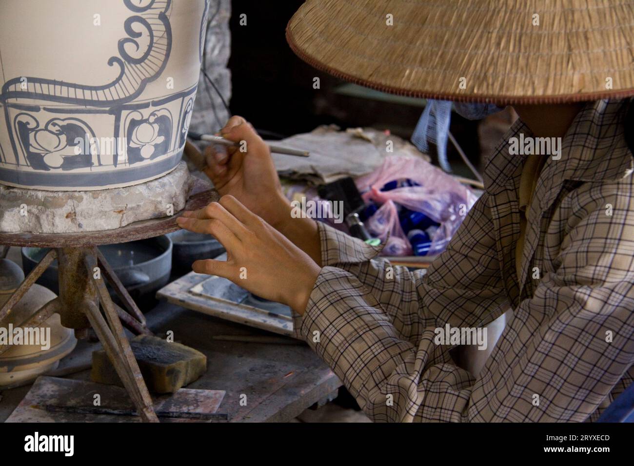 Handicraft pottery village of Bat Trang. Bát Tràng (literally: bát is ...