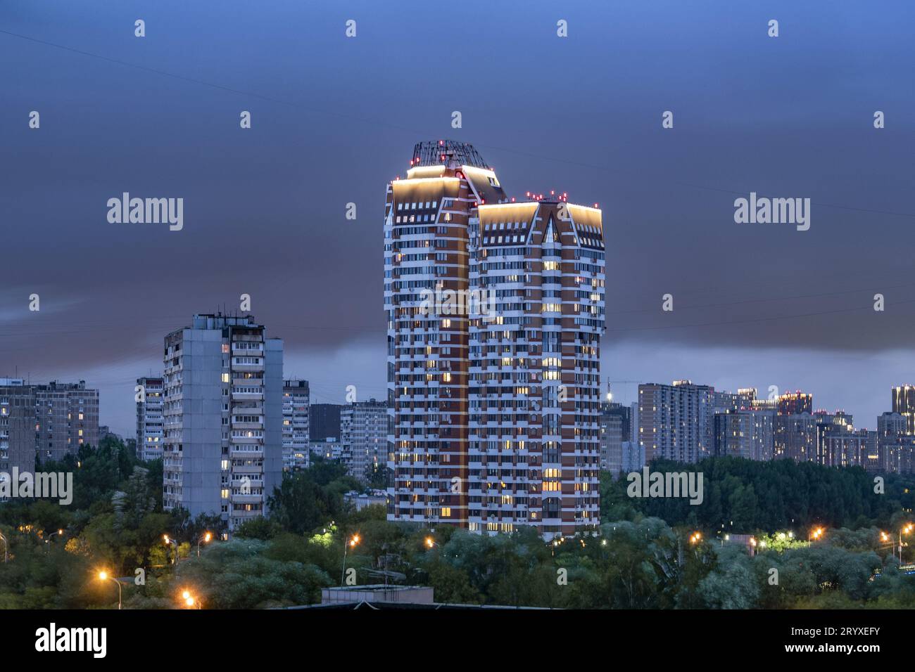 Russia, Moscow. Houses in a residential area Stock Photo - Alamy