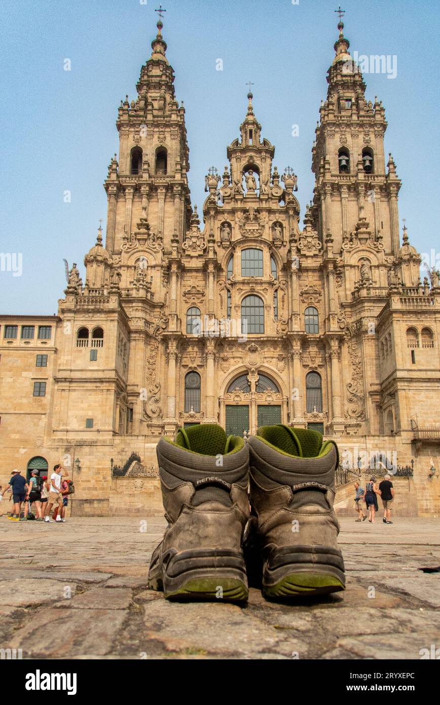 These boots were made for walking. A pilgrim left his old and worn out ...