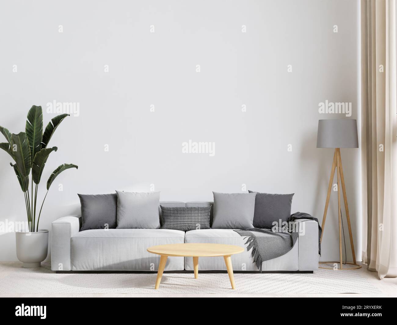 Big white living room.interior design Stock Photo - Alamy