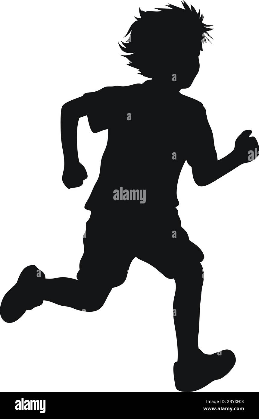 a boy running silhouette vector Stock Vector Image & Art - Alamy
