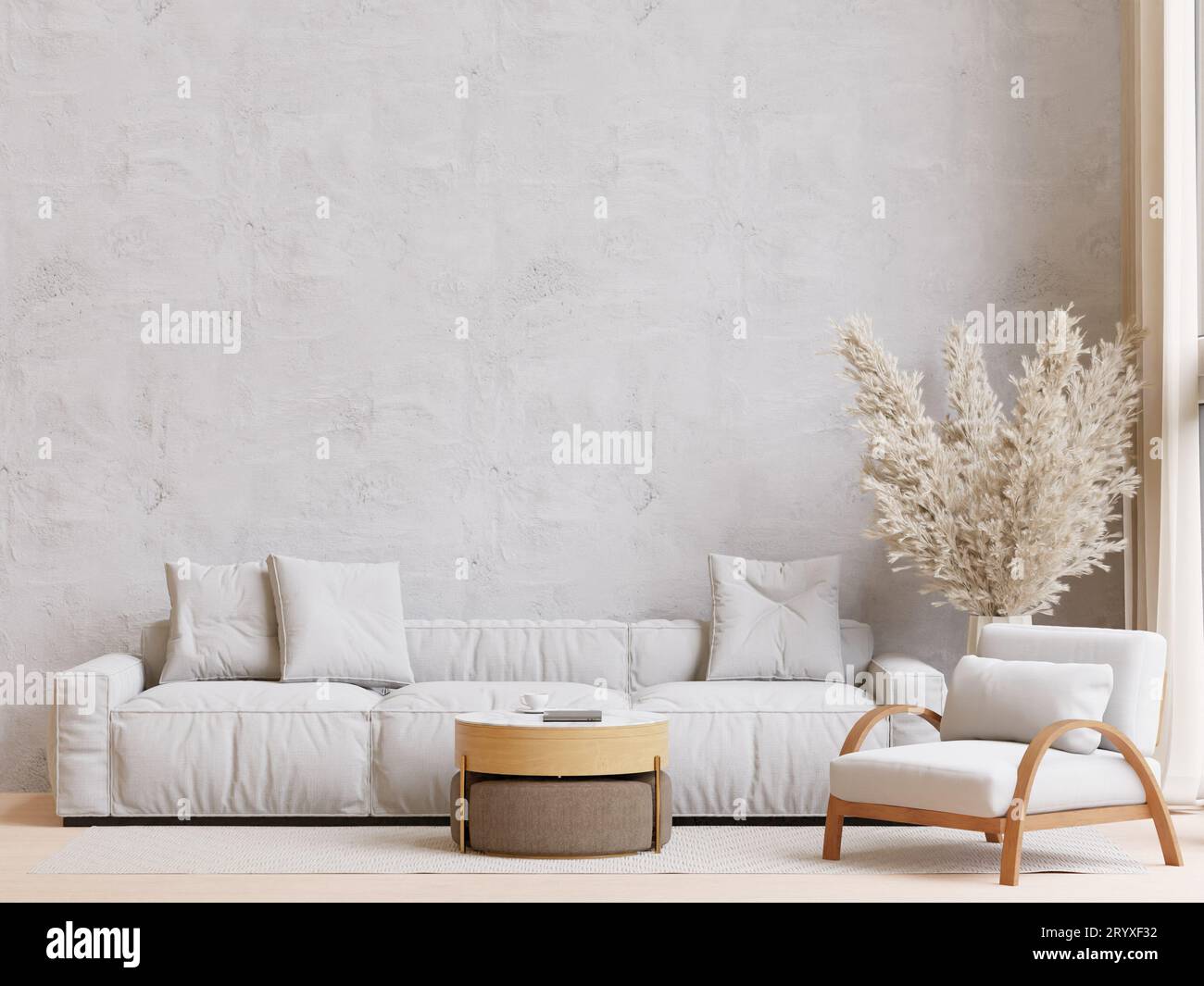 Big white living room.loft interior design Stock Photo - Alamy