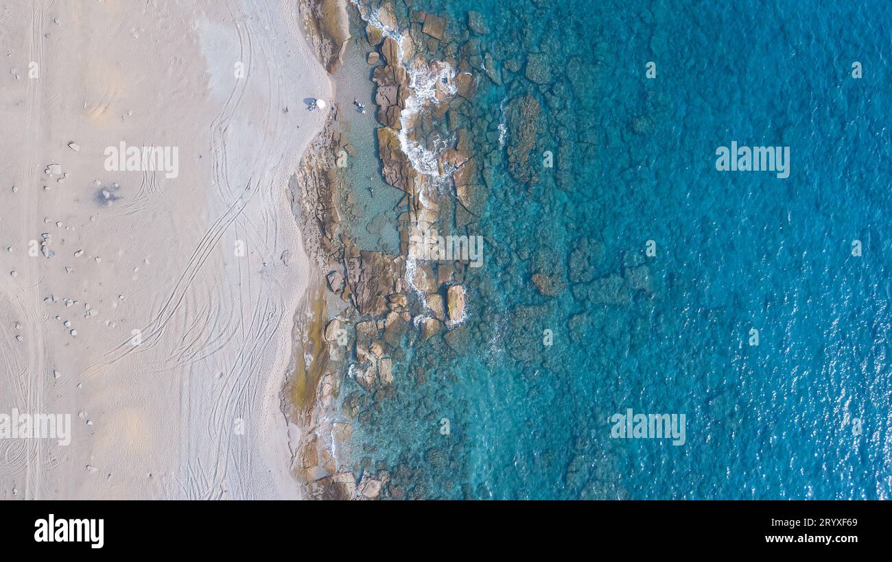 Gazipasa, sea beach, cliffs, turquoise colour and waves. Koru beach ...