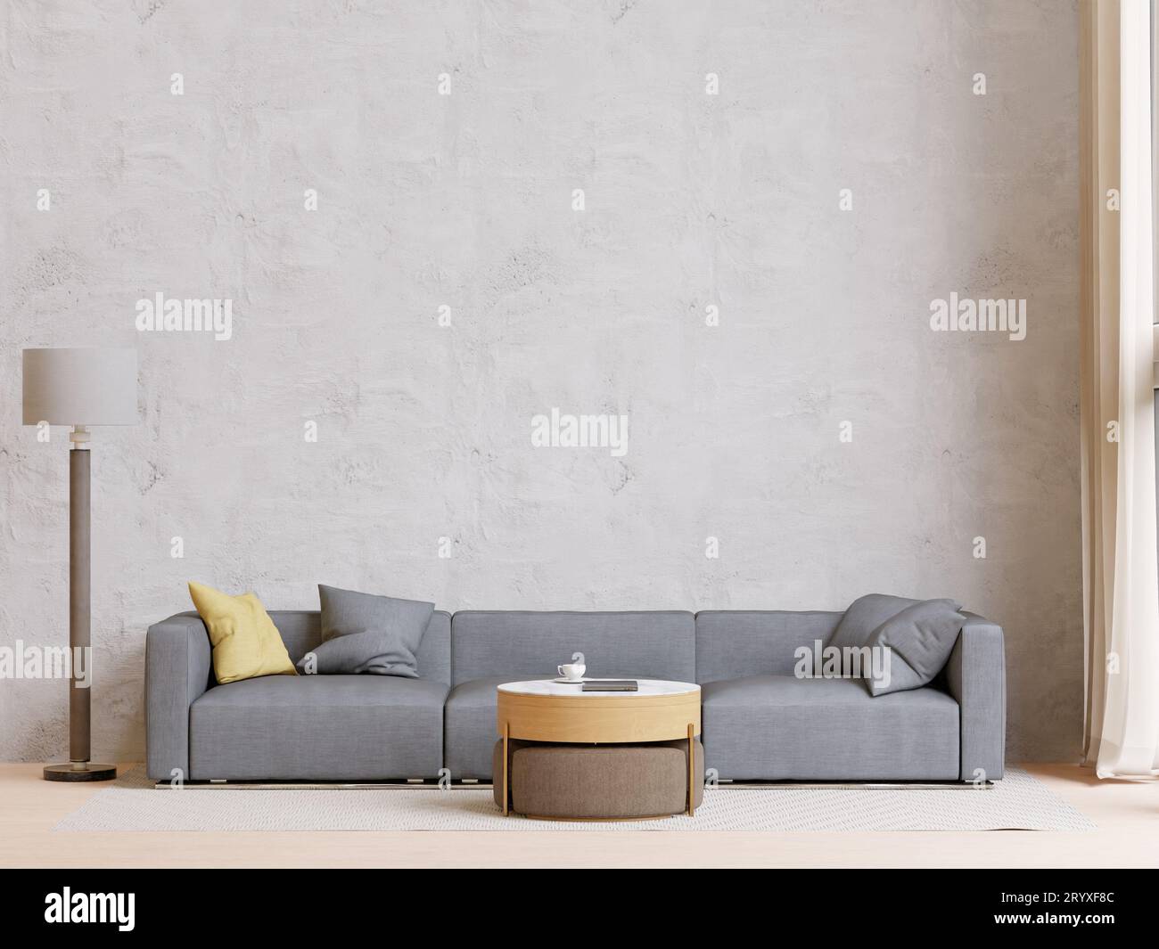 Big white living room.loft interior design Stock Photo - Alamy