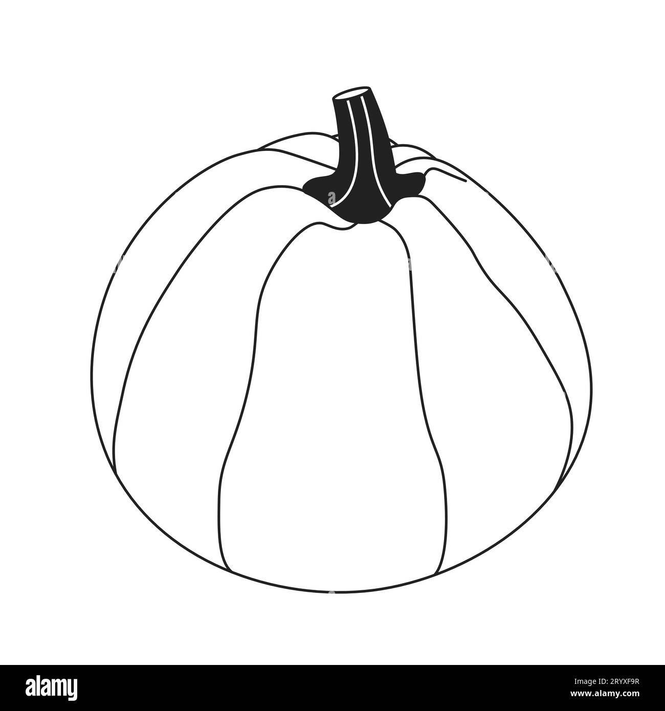 Vegetarian natural pumpkin black and white 2D cartoon object Stock ...