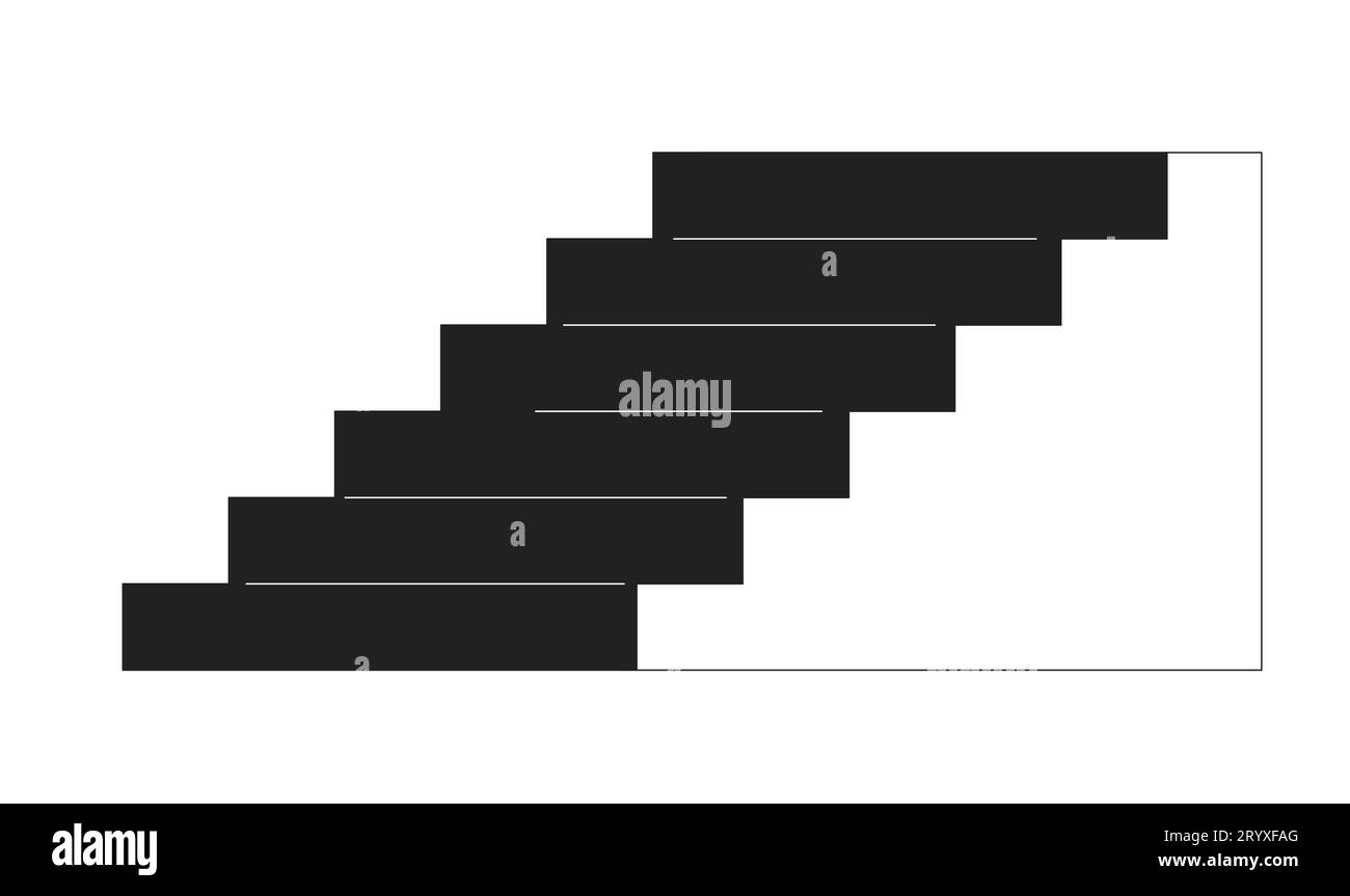 Side view aspirations stairway black and white 2D cartoon object Stock ...