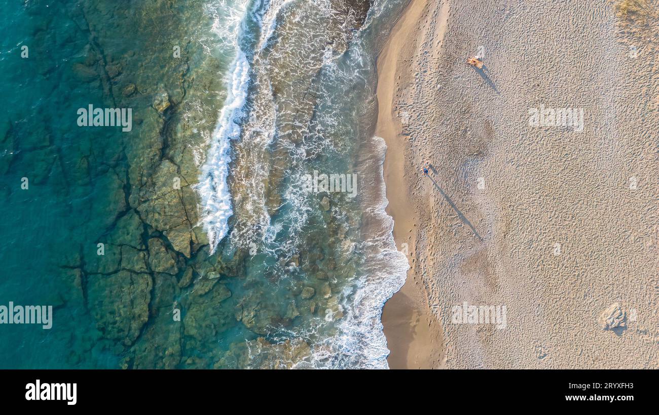 Gazipasa, sea beach, cliffs, turquoise colour and waves. Koru beach ...