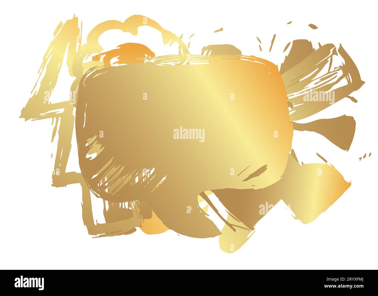 Gold graffiti speech bubble. Abstract modern Messaging sign street art ...