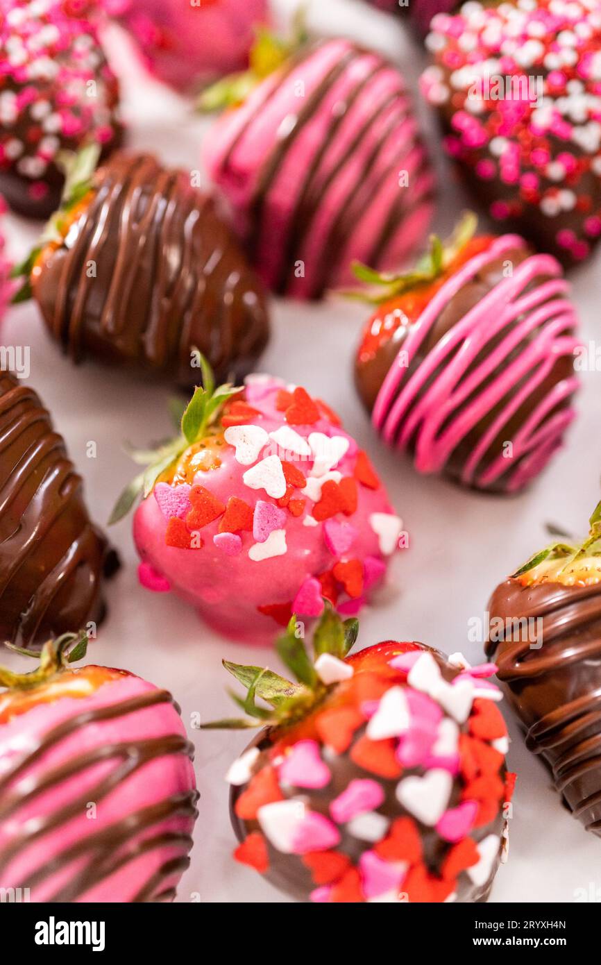 Chocolate covered strawberries Stock Photo - Alamy