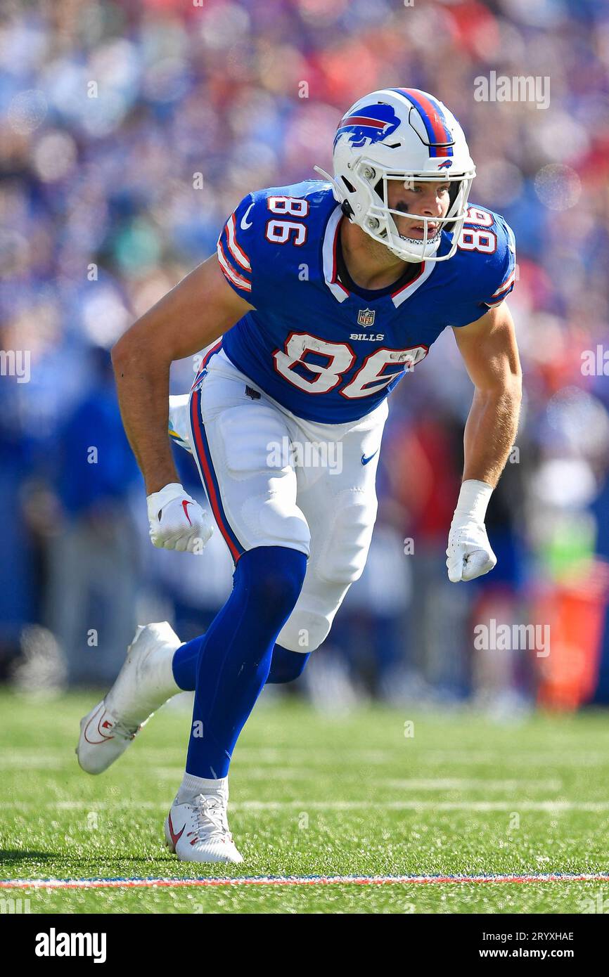 Buffalo Bills tight end Dalton Kincaid (86) runs on the field during ...