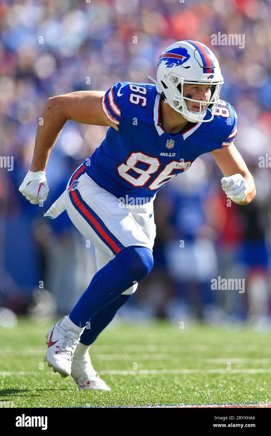 Buffalo Bills tight end Dalton Kincaid (86) runs on the field during ...