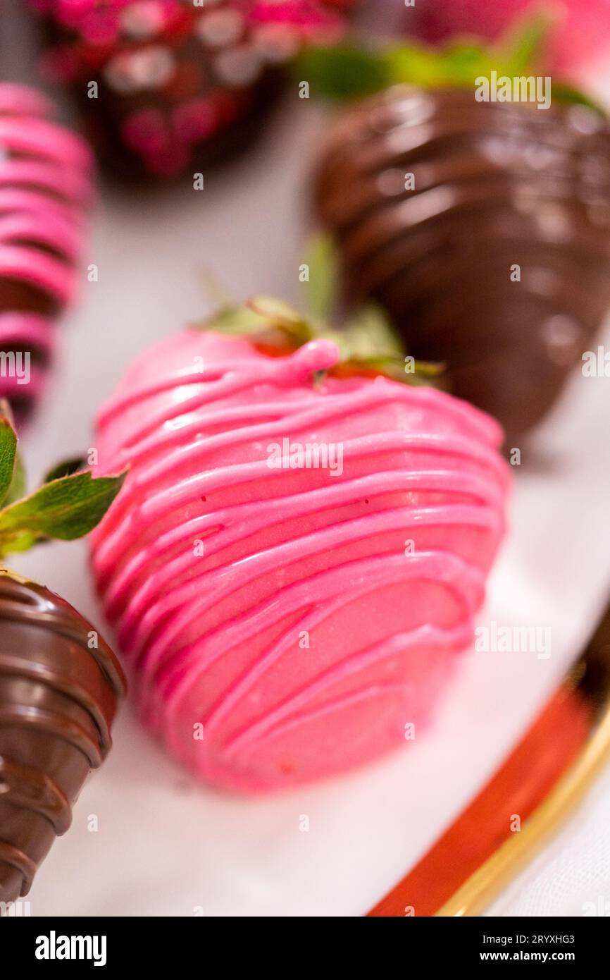 Chocolate covered strawberries Stock Photo - Alamy
