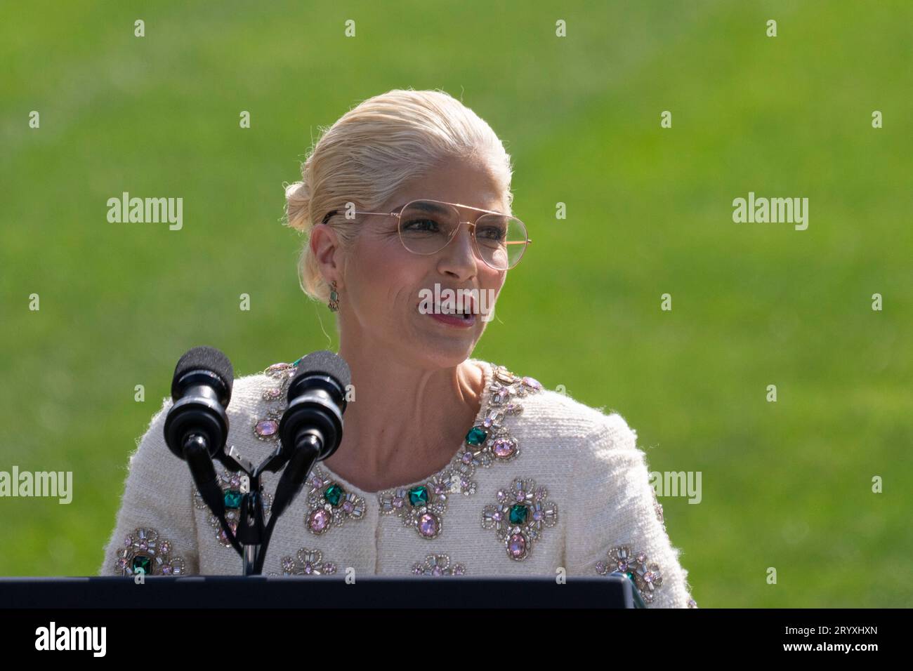 Advocate Selma Blair makes remarks to celebrate the Americans with ...