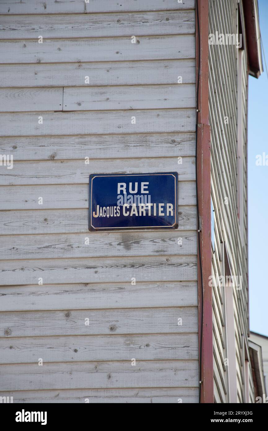 Street sign on Ile-aux-Marins in St. Pierre, France Stock Photo - Alamy