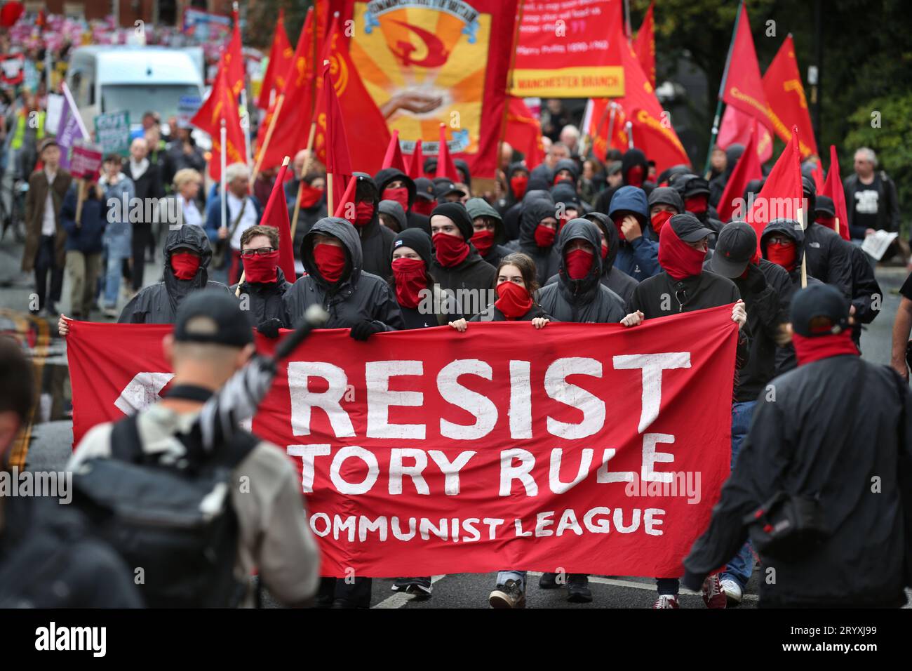 Manchester, UK. 01st Oct, 2023. Supporters of the Young Communist ...