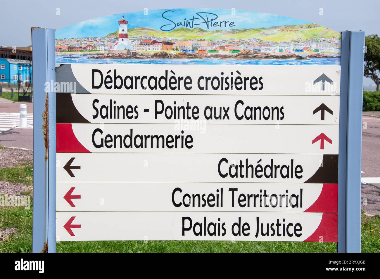 Colorful street sign in St. Pierre, France Stock Photo - Alamy