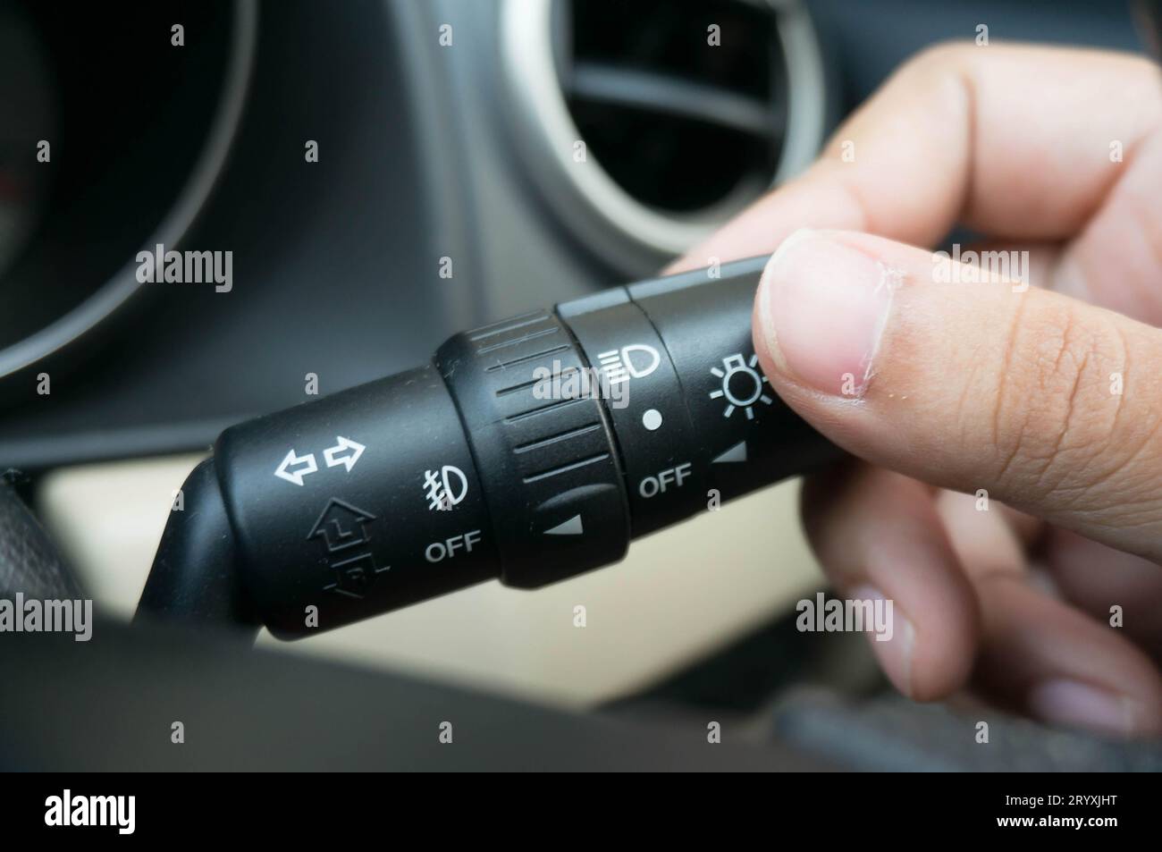 Drive a car and turn signal switch Stock Photo - Alamy