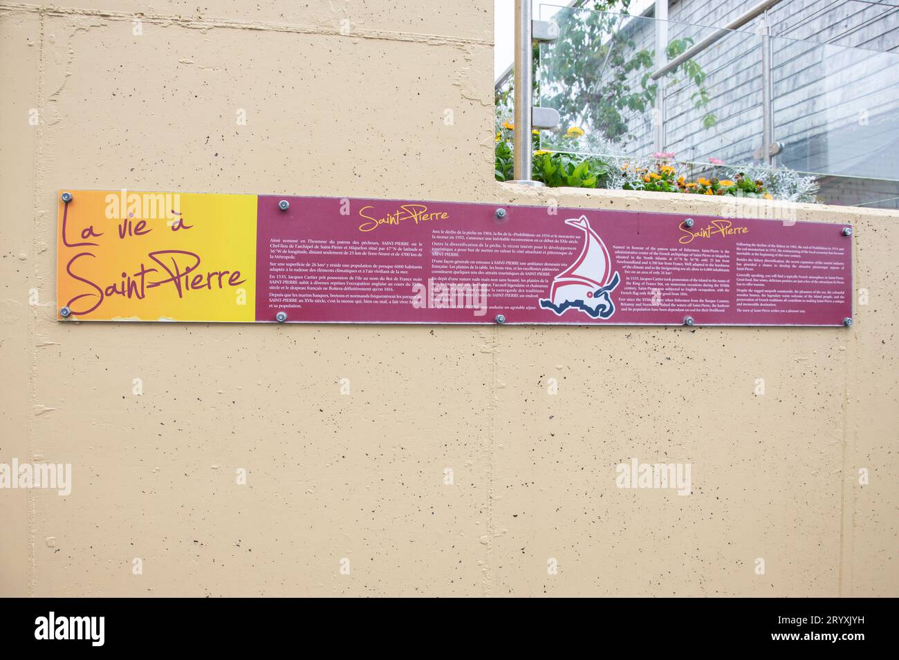 Life at St. Pierre sign in St. Pierre, France Stock Photo - Alamy