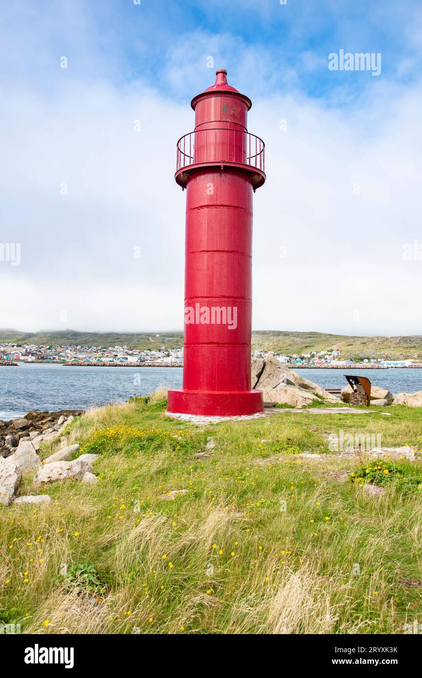 Ile-aux-Marins lighthouse in St. Pierre, France Stock Photo - Alamy
