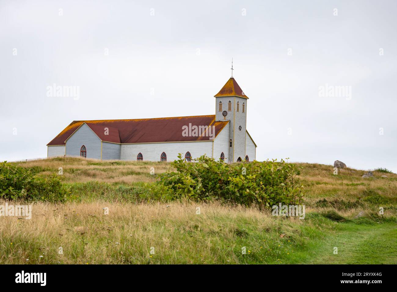 Wooden church on Ile-aux-Marins in St. Pierre, France Stock Photo - Alamy