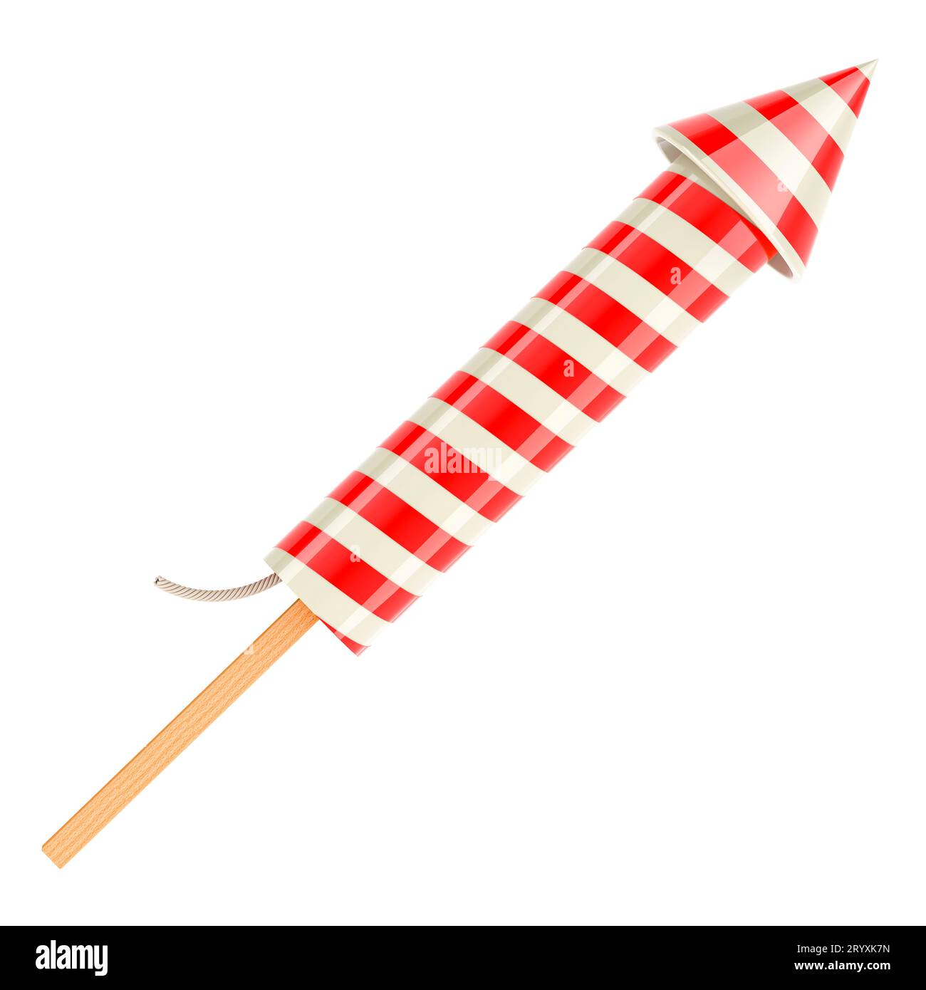 Fireworks rocket, 3D rendering isolated on white background Stock Photo ...