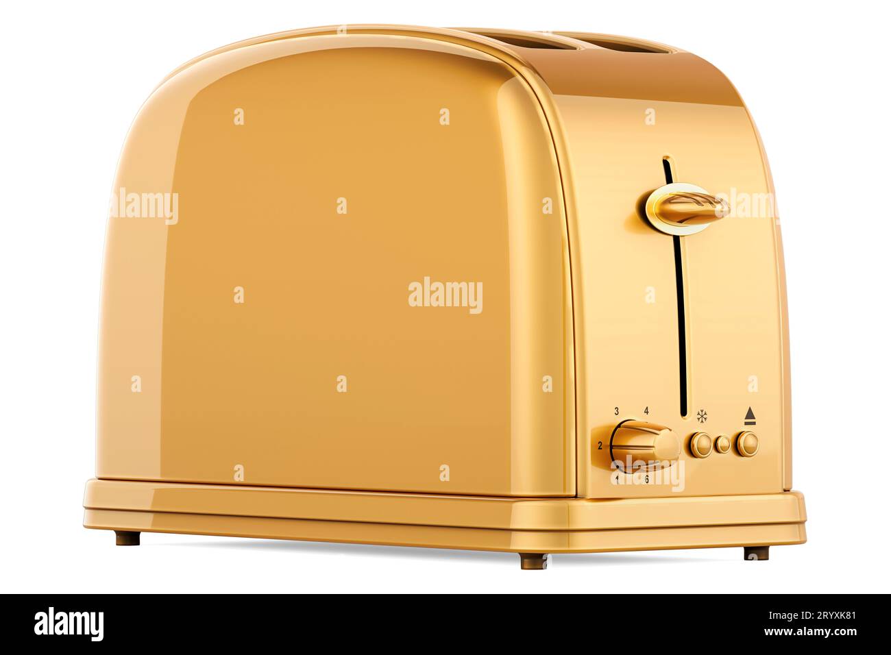 Golden Toaster, 3D rendering isolated on white background Stock Photo ...