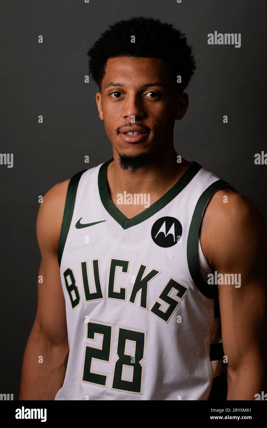 Milwaukee Bucks' Lindell Wigginton poses for a picture during the NBA ...